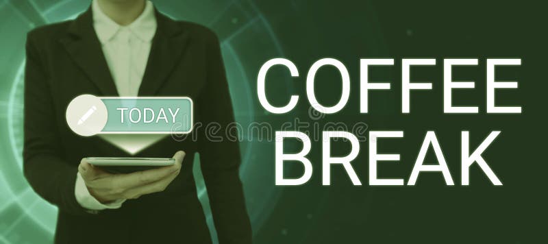 Text Caption Presenting Coffee Break. Business Overview Short Time ...