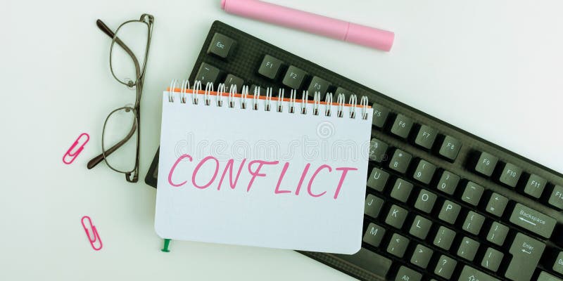 Text Showing Inspiration Conflict. Conceptual Photo Disagreeing with ... Text Showing Inspiration Conflict. Conceptual Photo Disagreeing with ...
