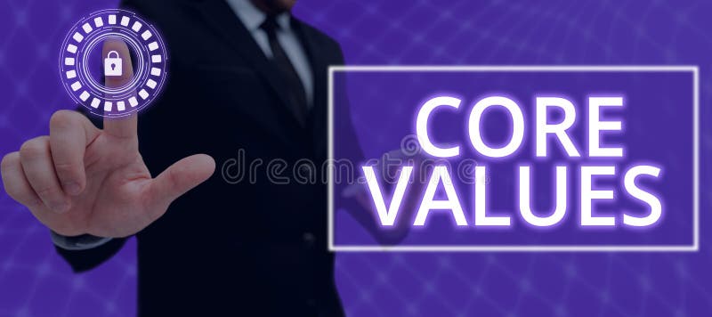 Text Caption Presenting Core Values. Word for Principles Which Guide ...