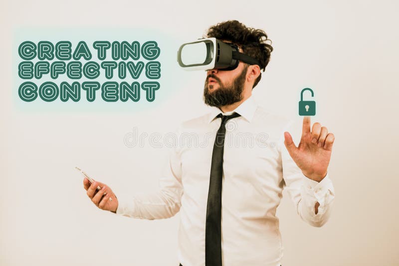 Inspiration Showing Sign Creating Effective Content. Internet Concept ...