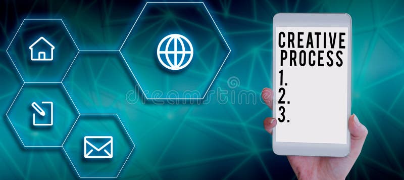 Text Showing Inspiration Creative Process. Internet Concept Connecting ...