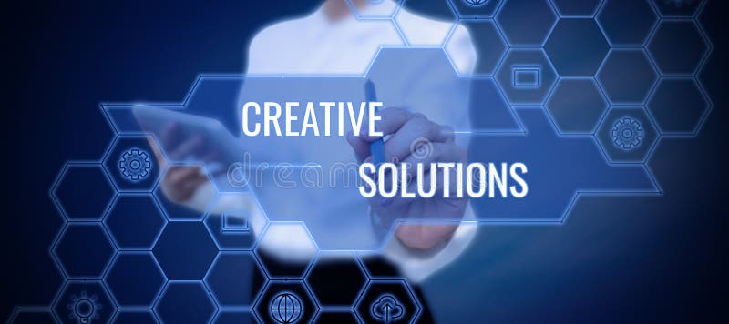 Text Showing Inspiration Creative SolutionsOriginal and Unique Approach ...