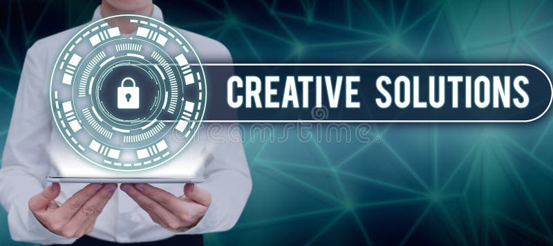 Text Showing Inspiration Creative SolutionsOriginal and Unique Approach ...