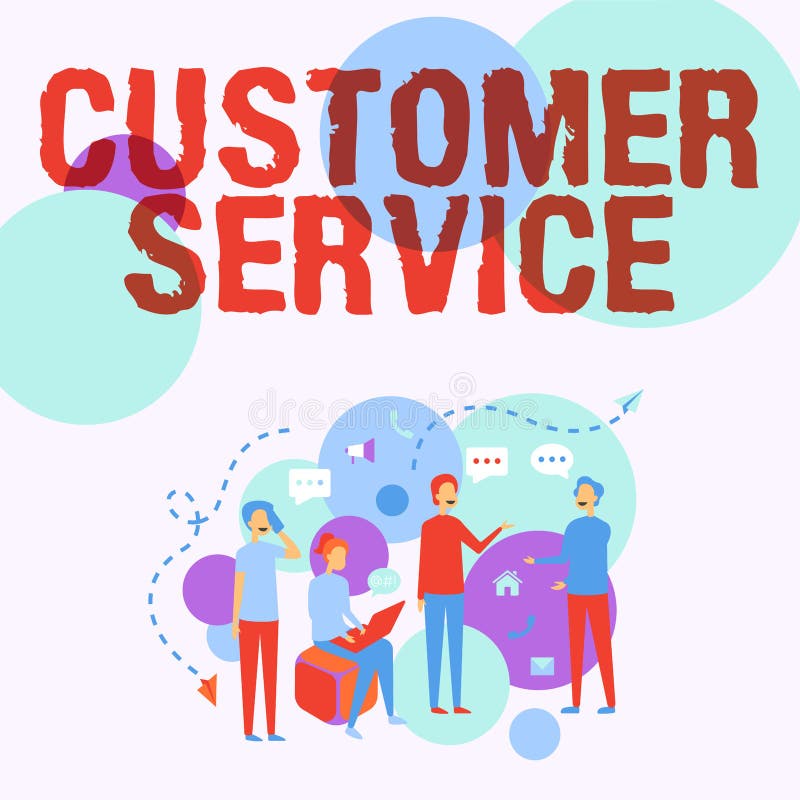 Handwriting Text Customer Service. Business Showcase Process of Ensuring Client Satisfaction ...