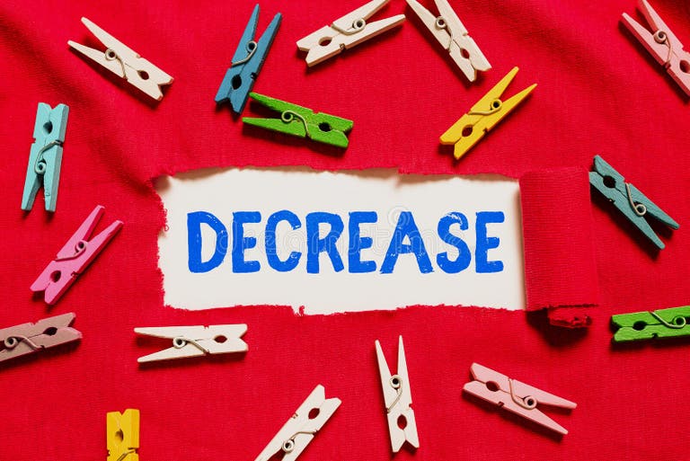 Text Showing Inspiration Decrease. Business Showcase Make or Become Smaller or Fewer in Size ...