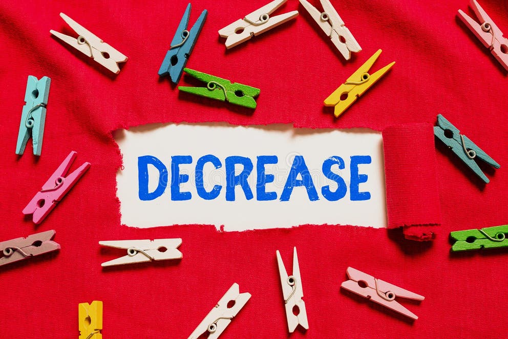 Text Showing Inspiration Decrease. Business Showcase Make or Become Smaller or Fewer in Size ...