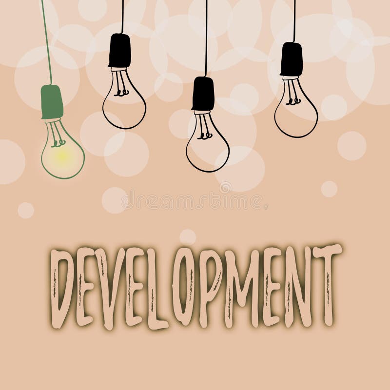 Text Showing Inspiration Development. Business Overview a Cycle in ...