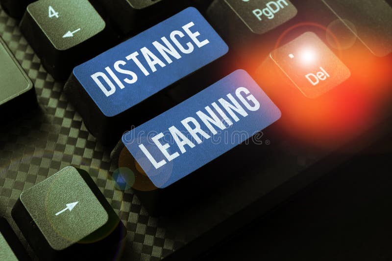 Text Showing Inspiration Distance Learning. Concept Meaning Educational ...
