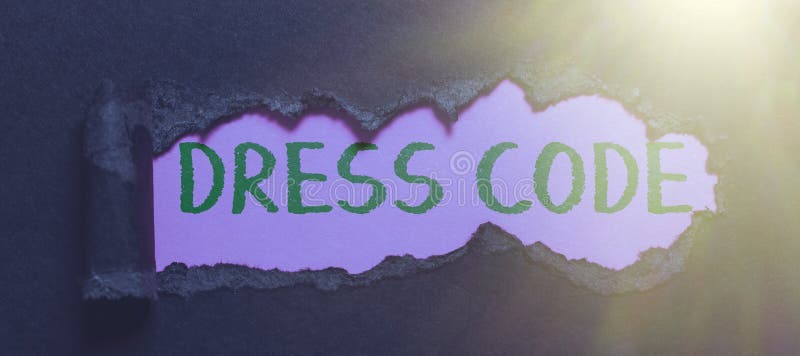 Text Showing Inspiration Dress Code. Word for an Accepted Way of ...