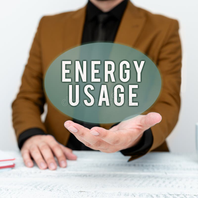 Text Showing Inspiration Energy Usage. Business Idea Amount of Energy ...