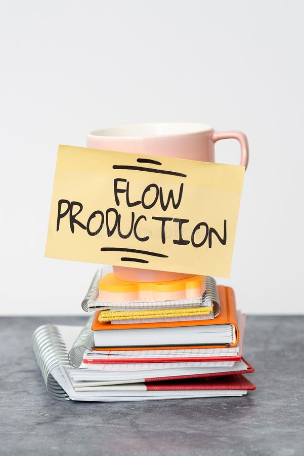 Text Showing Inspiration Flow Production. Business Approach Items are ...