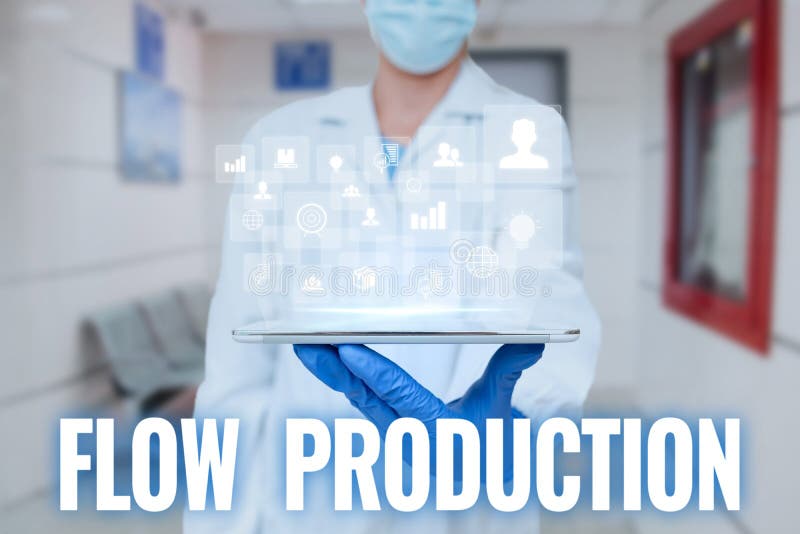 Text Showing Inspiration Flow Production. Internet Concept Items are ...