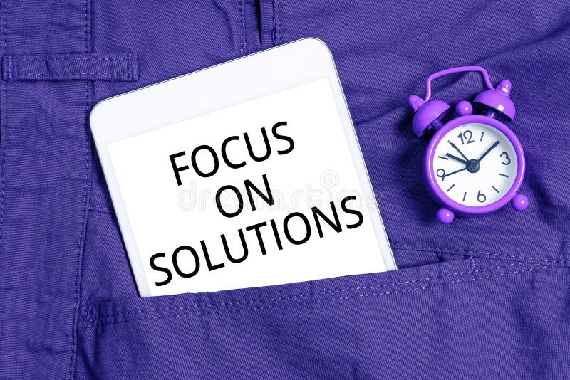 Text Showing Inspiration Focus on Solutions. Word for Powerful ...