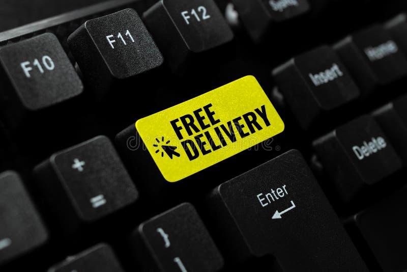 Text Showing Inspiration Free Delivery. Business Idea Shipping Package ... Text Showing Inspiration Free Delivery. Business Idea Shipping Package ...