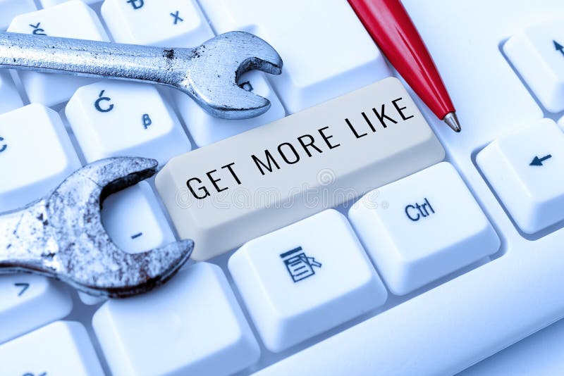 Text Showing Inspiration Get More Like. Concept Meaning Thumbs Up ... Text Showing Inspiration Get More Like. Concept Meaning Thumbs Up ...