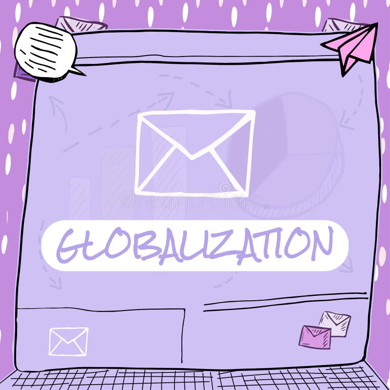 Text Showing Inspiration Globalization. Word for Development of an ...