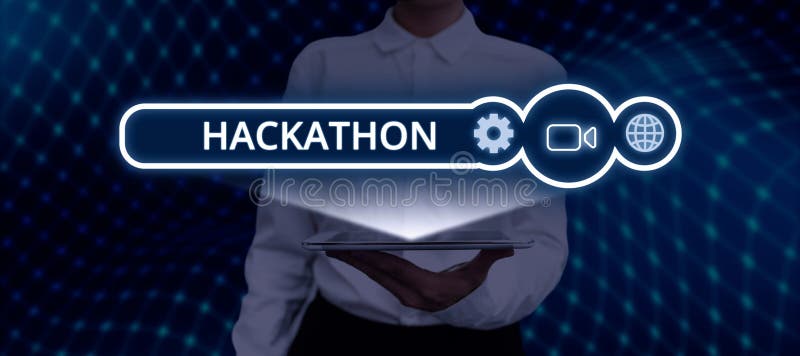 Text Showing Inspiration Hackathon. Business Showcase Event Where Large ... Text Showing Inspiration Hackathon. Business Showcase Event Where Large ...