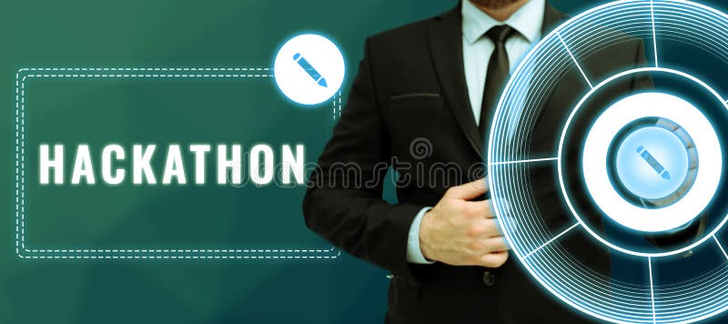 Writing Displaying Text Hackathon. Business Overview Event Where Large ... Writing Displaying Text Hackathon. Business Overview Event Where Large ...