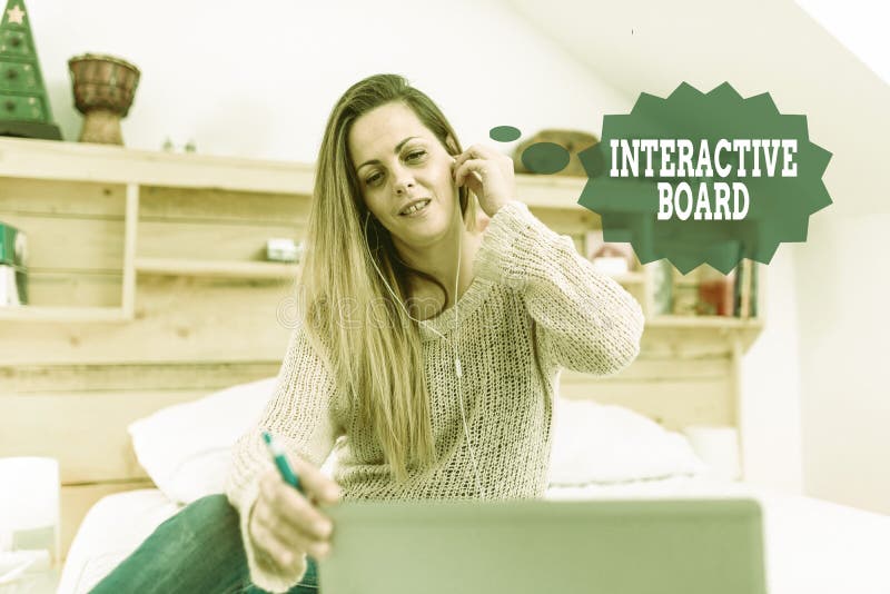 Hand Writing Sign Interactive Board. Conceptual Photo Standalone ...