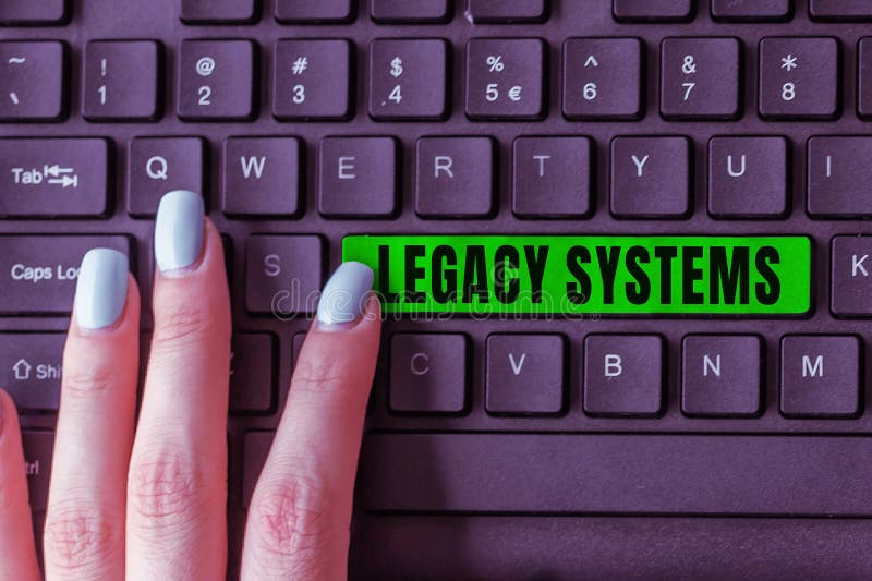 Text Showing Inspiration Legacy Systems. Word Written on Old Method ...