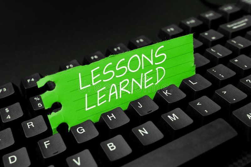 Text Showing Inspiration Lessons Learned. Word for Promote Share and ...