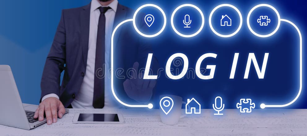 Text Showing Inspiration Log in. Word for Go through the Procedures To Begin Use of a Computer ...