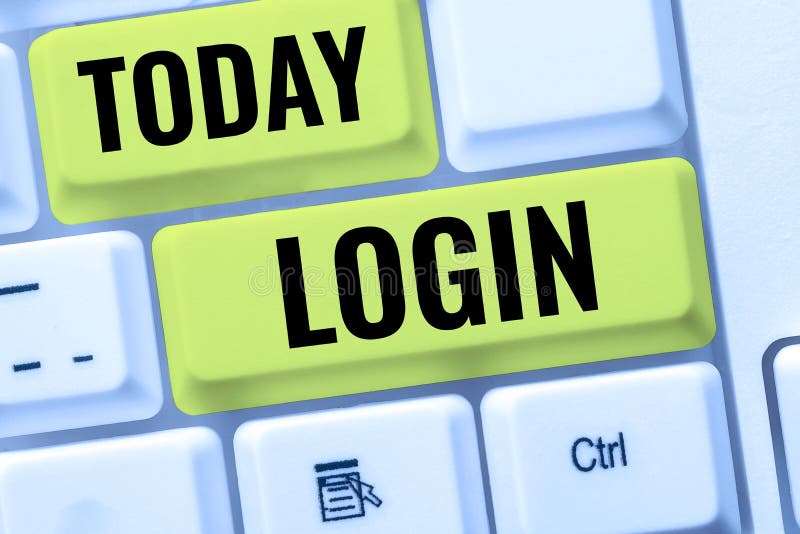 Hand Writing Sign Login. Word Written on Process by Which an Individual ...