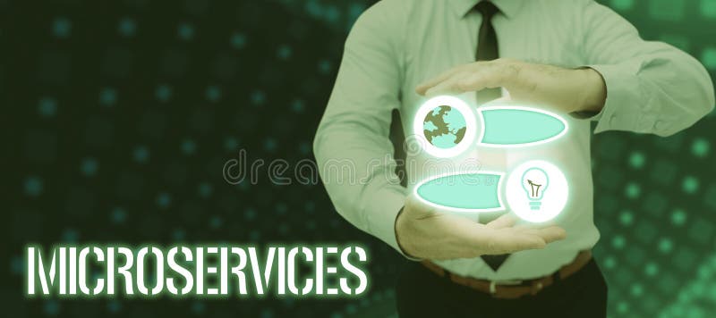 Text Showing Inspiration Microservices. Word for Software Development ... Text Showing Inspiration Microservices. Word for Software Development ...