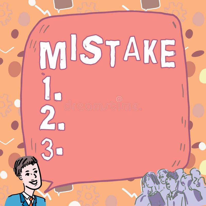 Text Showing Inspiration Mistake. Word for Misconception about the ...