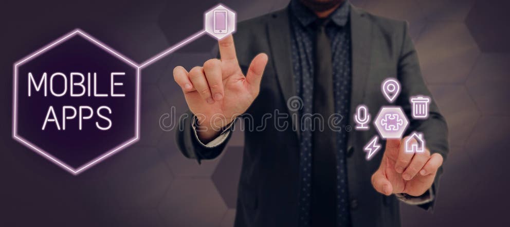 Text Showing Inspiration Mobile Apps. Word Written on a Software ...