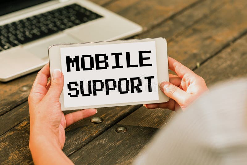 Writing Displaying Text Mobile Support. Business Concept Provides ...