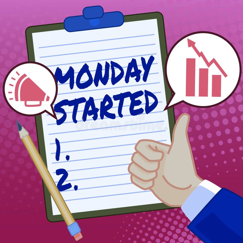 Text Showing Inspiration Monday Started. Conceptual Photo Getting Ready ... Text Showing Inspiration Monday Started. Conceptual Photo Getting Ready ...