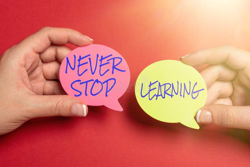 Text Showing Inspiration Never Stop Learning. Business Overview Keep on ...