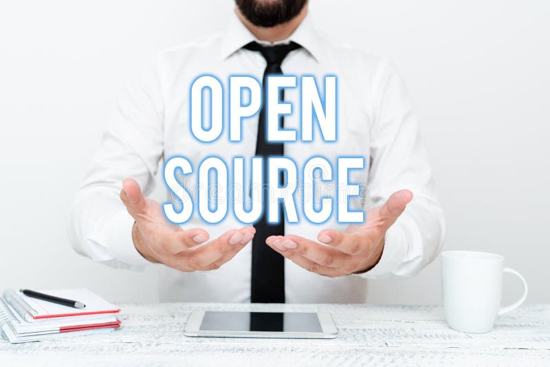 Writing Displaying Text Open Source Concept Meaning Contains The Source Code That Can Be