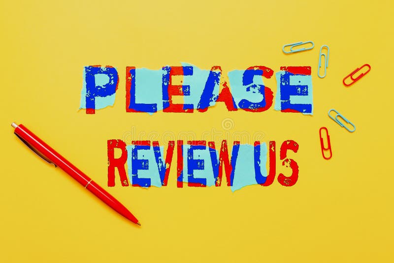 Text Showing Inspiration Please Review Us. Word Written on Situation or ... Text Showing Inspiration Please Review Us. Word Written on Situation or ...