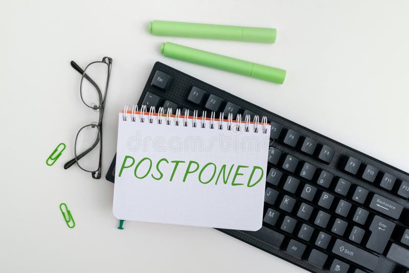 Text Showing Inspiration Postponed. Business Idea To Place Later in ... Text Showing Inspiration Postponed. Business Idea To Place Later in ...