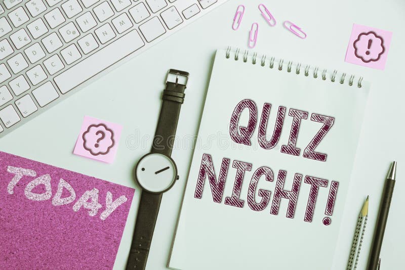 Text Showing Inspiration Quiz Night. Internet Concept Evening Test ... Text Showing Inspiration Quiz Night. Internet Concept Evening Test ...