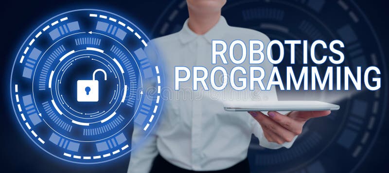 Sign Displaying Robotics Programming. Business Approach Software that ...