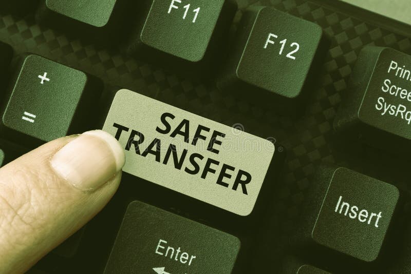 Text Showing Inspiration Safe Transfer. Business Showcase Wire ... Text Showing Inspiration Safe Transfer. Business Showcase Wire ...