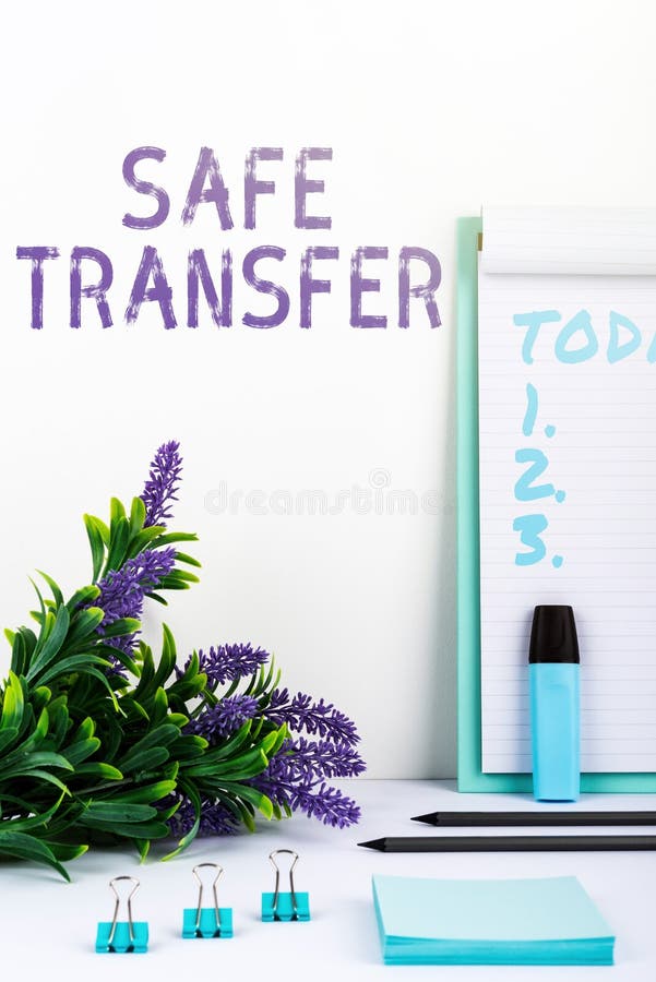 Text Showing Inspiration Safe Transfer. Word Written on Transmitting ... Text Showing Inspiration Safe Transfer. Word Written on Transmitting ...