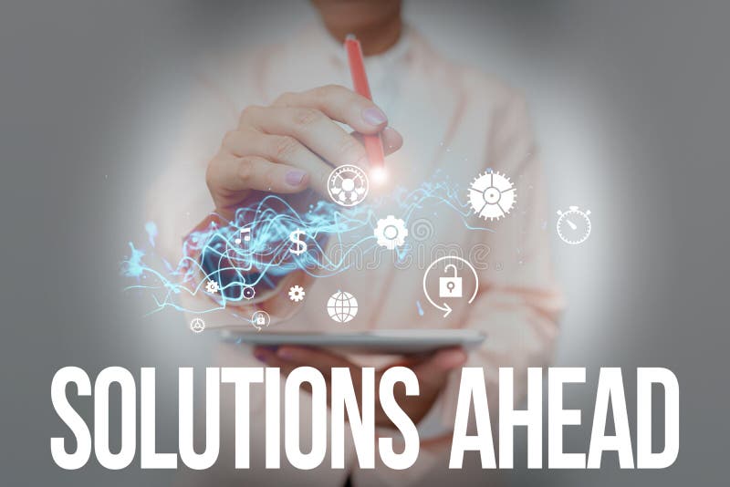 Text Showing Inspiration Solutions Ahead. Word Written on in Advance ...