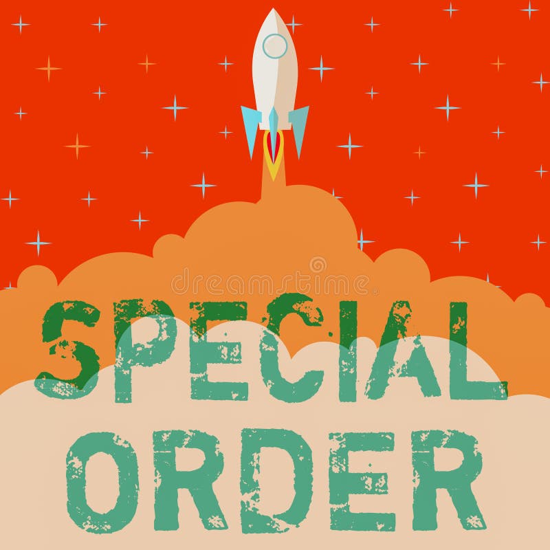 Writing Displaying Text Special Order. Business Idea Specific Item ...