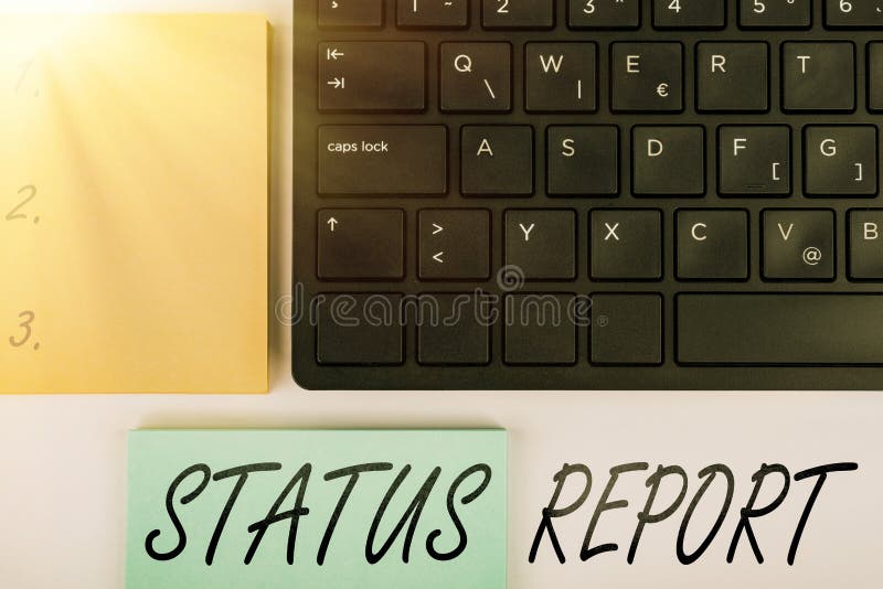 Text Showing Inspiration Status Report. Concept Meaning Update Summary ...