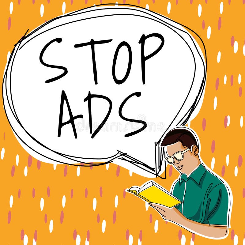 Text Caption Presenting Stop Ads. Business Showcase Program that Will ...