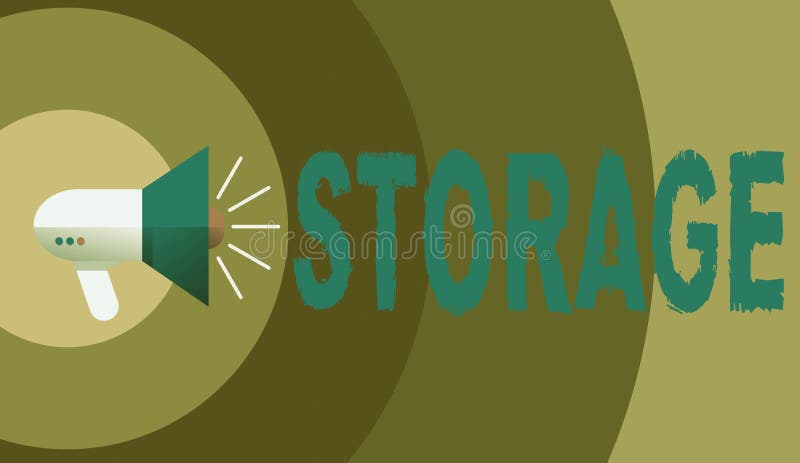 Hand Writing Sign Storage. Word Written on Action of Storage Something ...