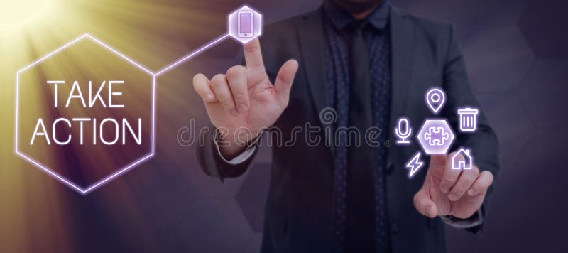 Text Showing Inspiration Take Action. Conceptual Photo Positive Act of ...