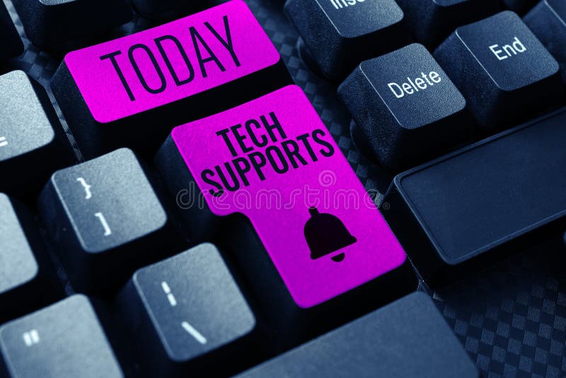 Text Showing Inspiration Tech Supports. Word for Help Given by ...