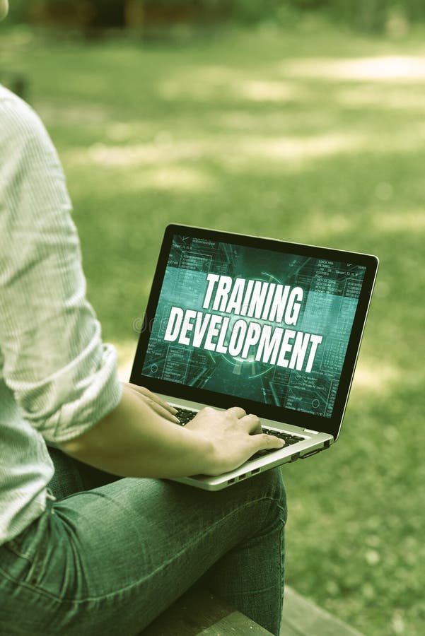 Text Showing Inspiration Training Development. Business Overview Learn ...