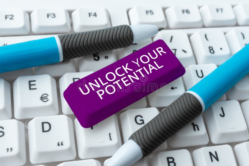 Hand Writing Sign Unlock Your Potential. Business Showcase Maximize the ...