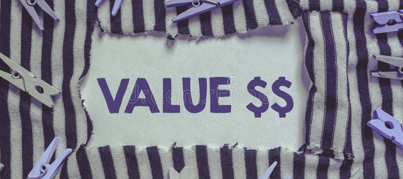 Text Showing Inspiration Value . Conceptual Photo the Worth of the ...